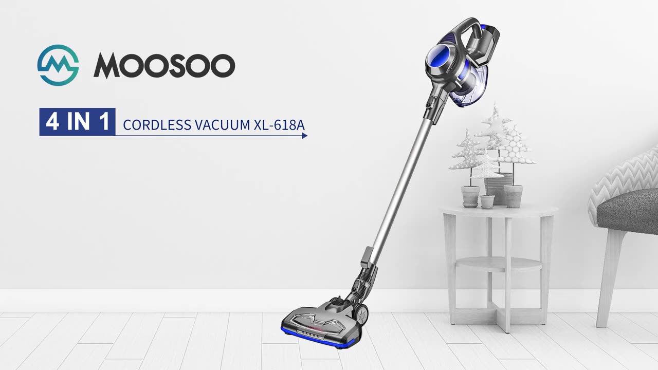Moosoo X6 Cordless Vacuum 12000pa Powerful Suction 4 In 1 Stick Vacuum Cleaner 100w Digital ...