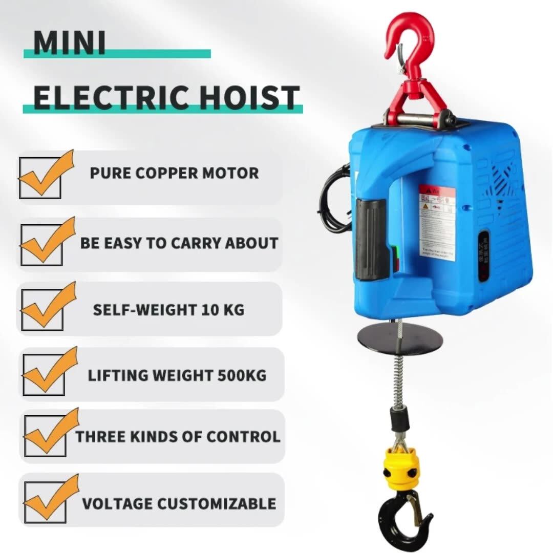 Mini Micro Electric Hoist 100kg-500kg 220v Household Small Portable ...