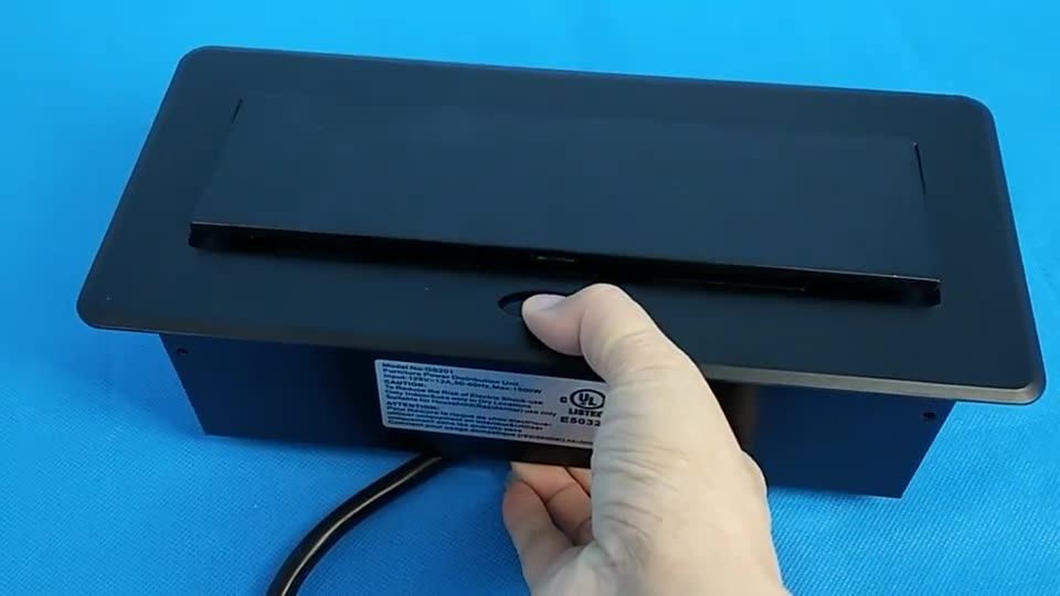 美标3ac弹起式电源盒桌面插座2孔USB充电 隐藏嵌入式翻盖桌盒插座-阿里巴巴