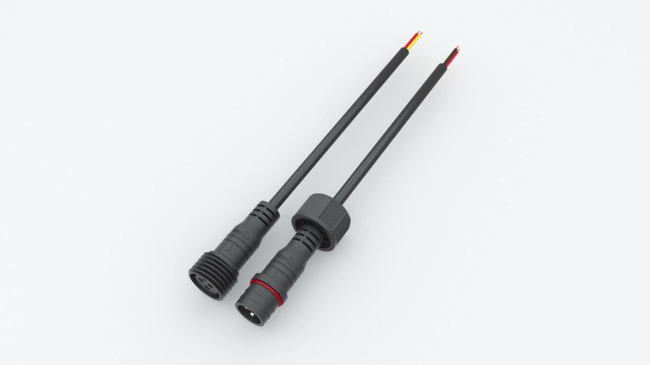 Outdoor 4 Pin Male Female Connector Waterproof Connector With Wire 2 ...