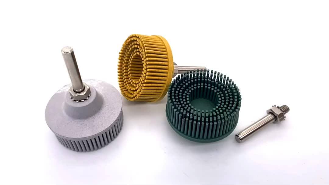 2 Inch Emery Rubber Polishing Brush Wheel 1/4'' Shank Rubber Bristle ...