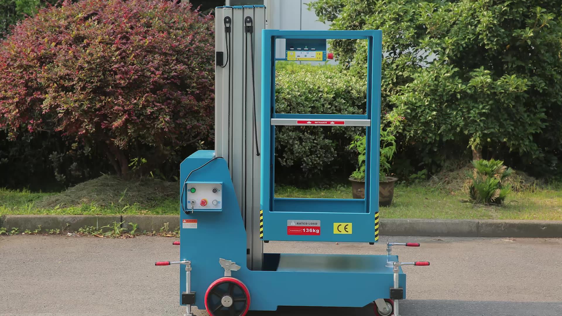 6m Portable Compact Single Mast One Man Lift Mini Personal Lift With ...