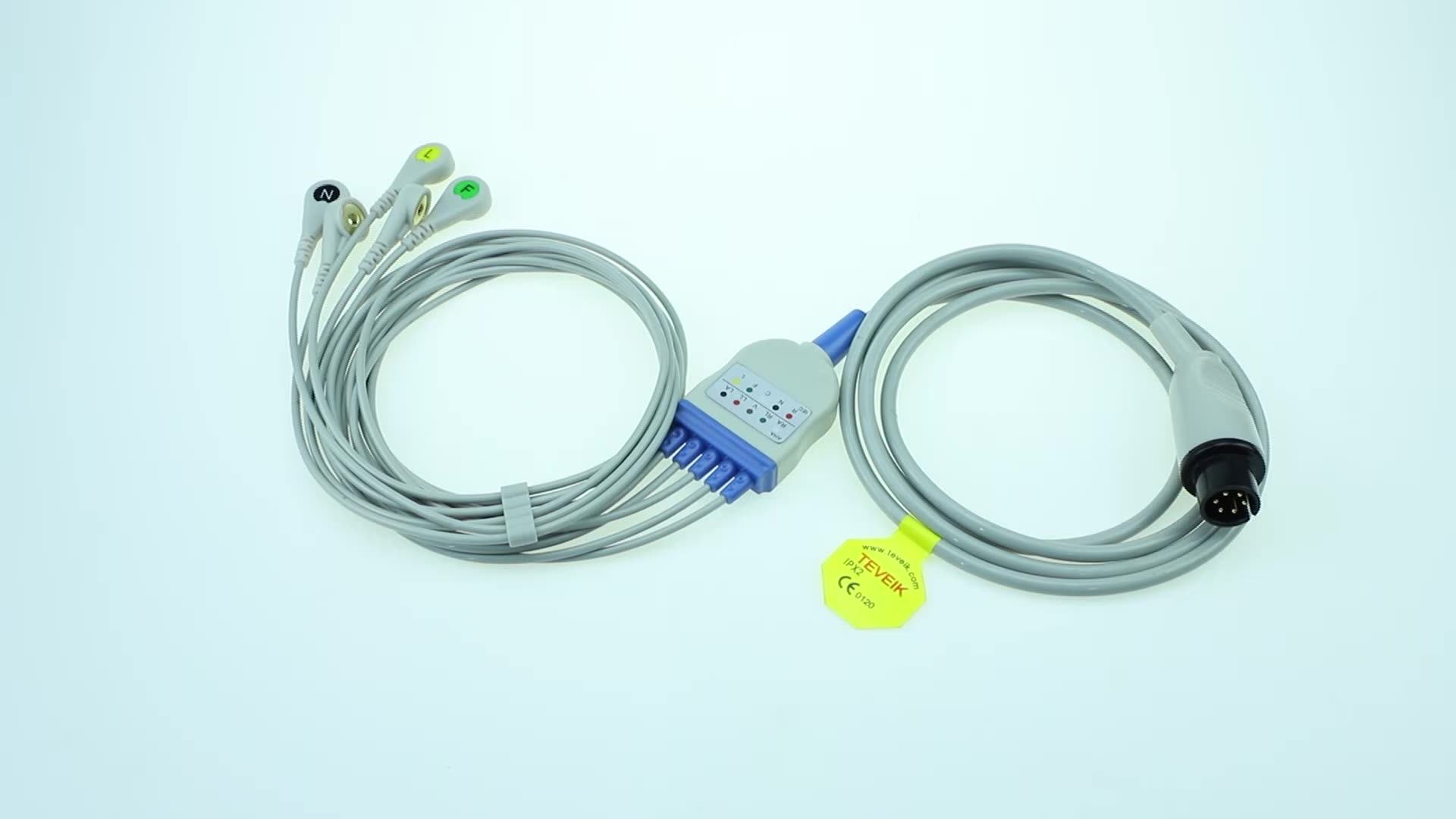 Factory Custom Color-coded Eeg Ecg Electrode Cable Medical 5 Leads Eeg ...
