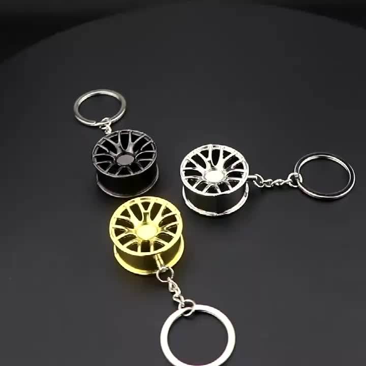 Gold Car Wheel Keychain Turbo Keyring Mini Metal Bbs Car Wheel Hub Rim ...