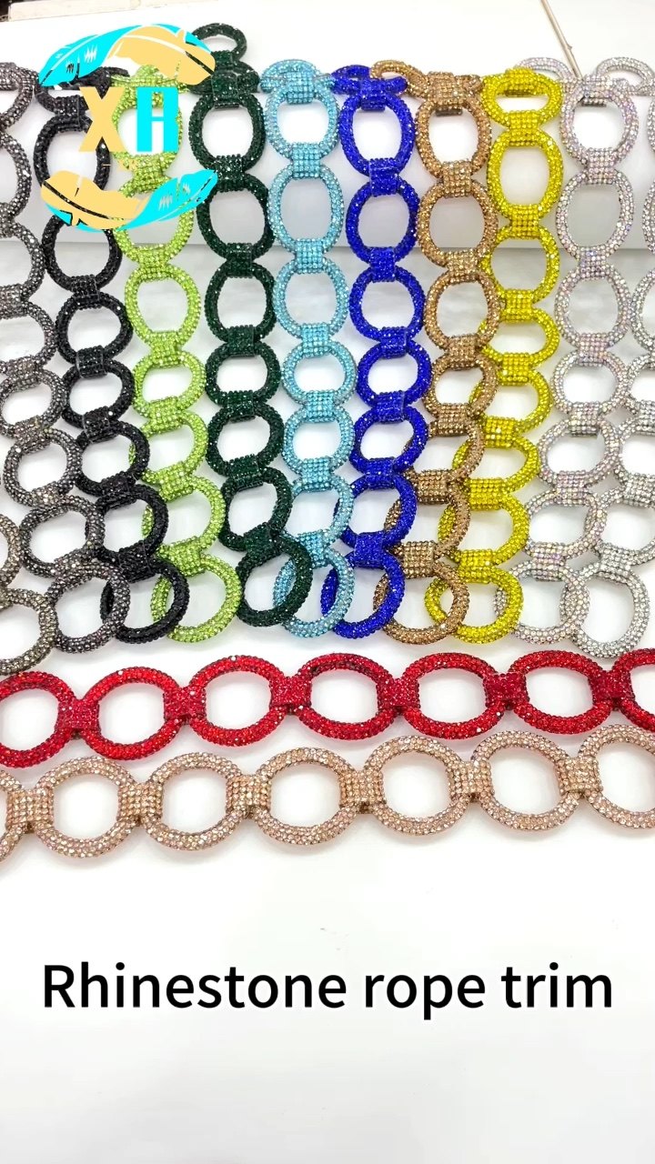 Re002 New Designs Circle Shape Crystal Strip Cord Rhinestone Rope For ...