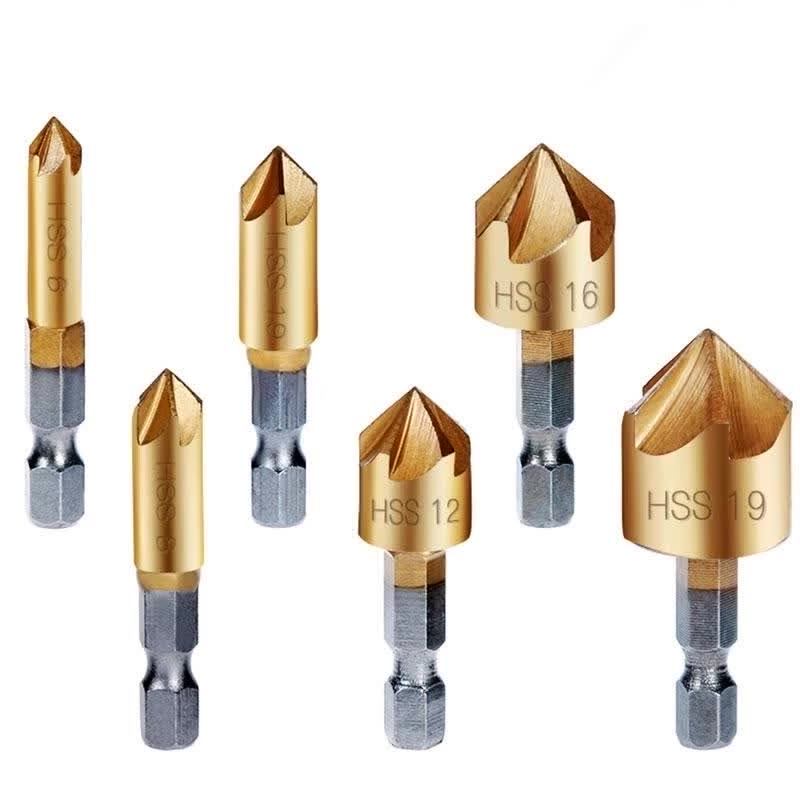 1/2" 12mm Shank Rabbet Router Bit with 6 Bearings Set Woodworking ...