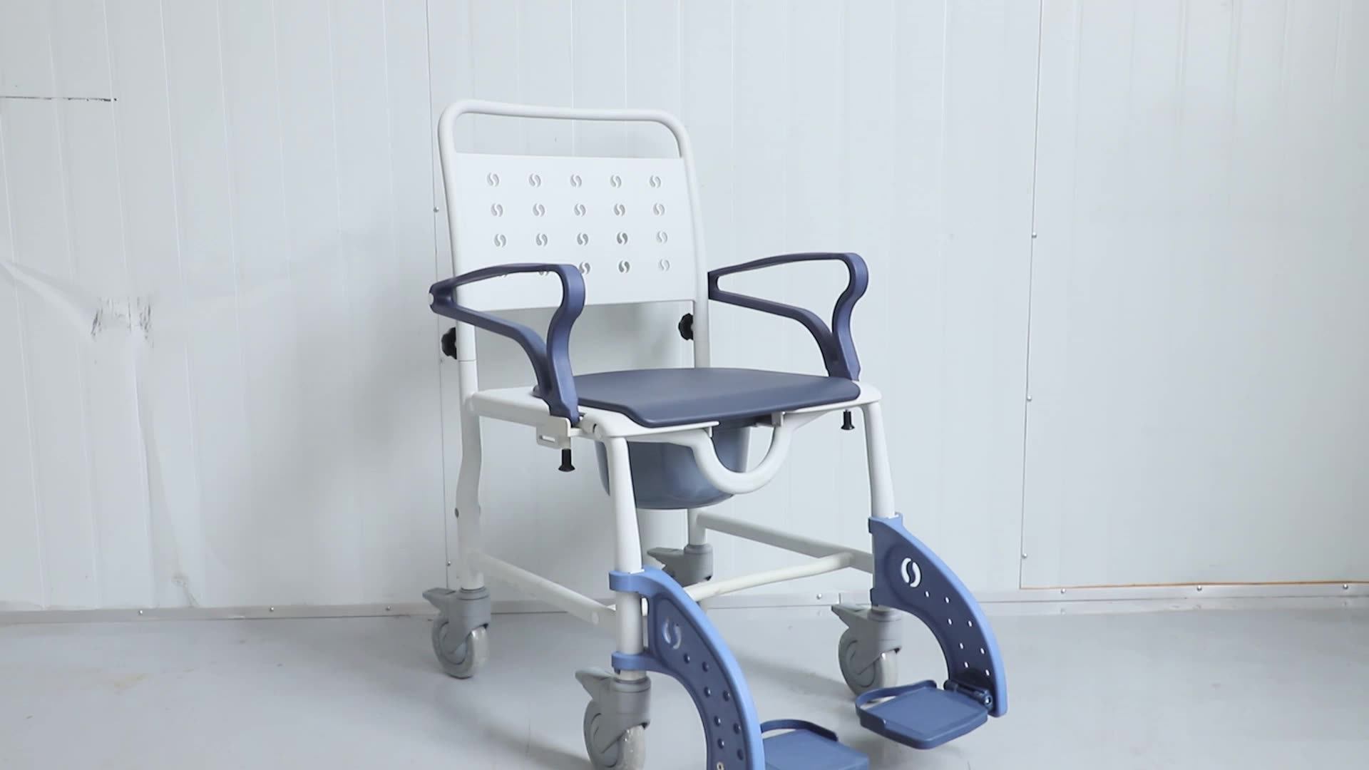 Patent Plastic 3 In 1 Folding Portable Commode Chair Wheel Chair Bath ...