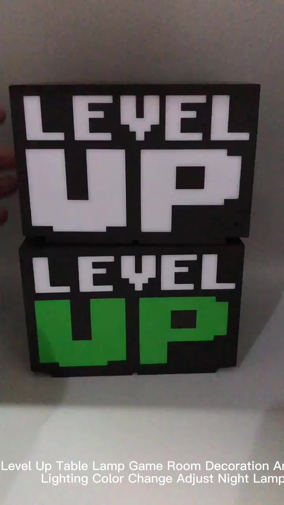 Level Up Table Lamp Game Room Decoration Ambient Lighting Color Change ...