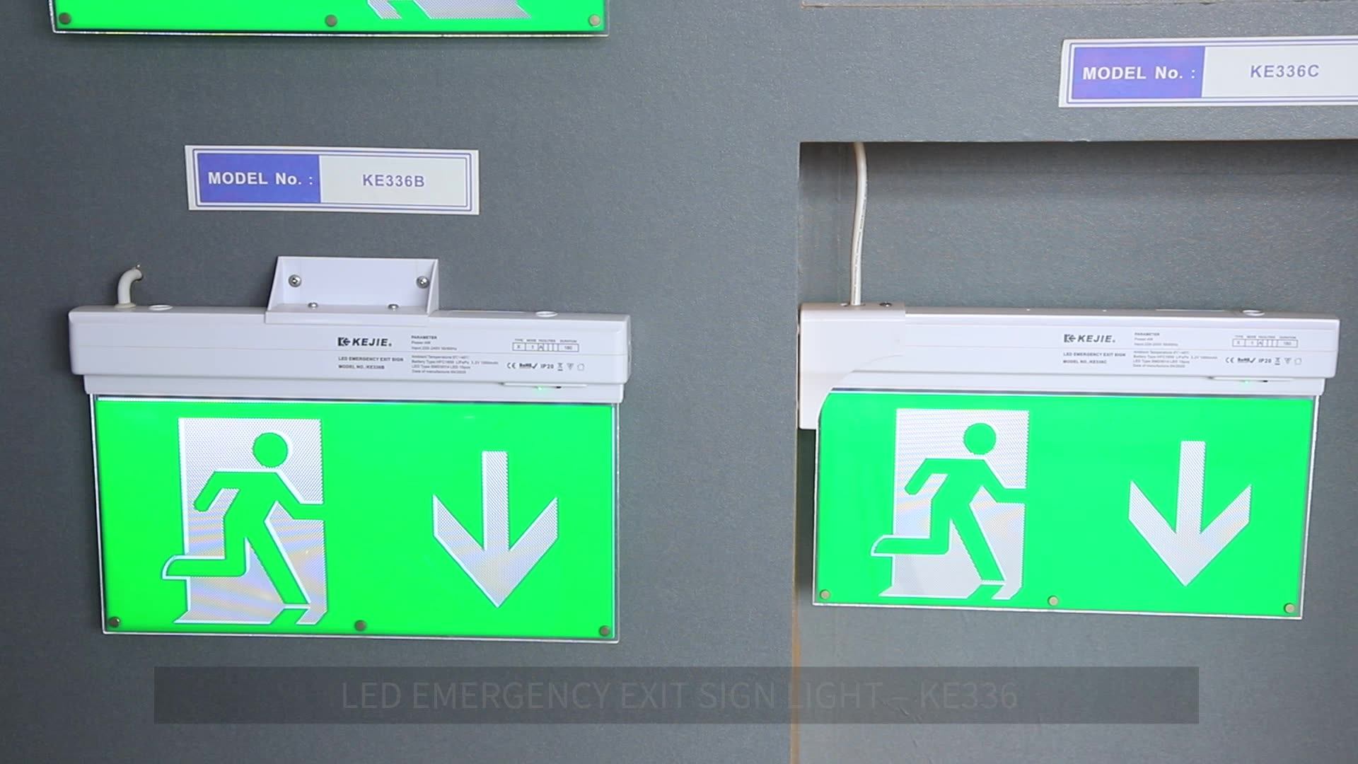 Fire Resistant Led Emergency Exit Sign Double Sides Maintained Battery ...