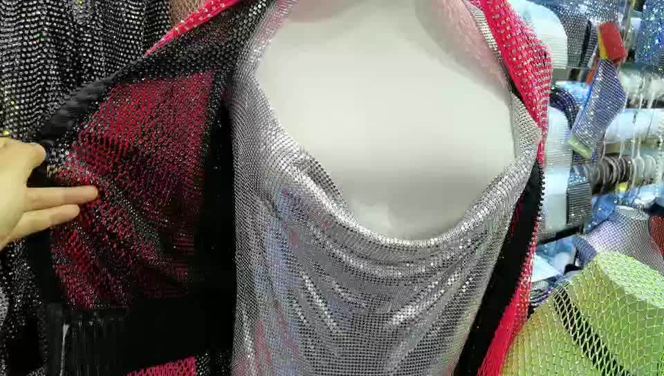 C033 Factory Wholesale Silver Backless Chainmail Metal Mesh Mini Dress ...