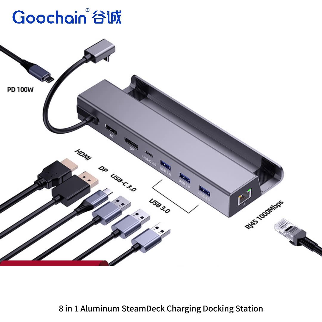 8 In 1 Steam Deck Docking Station Handheld Game Console Stand Usb3.0 ...