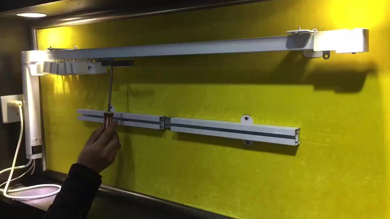 Aluminum Ceiling Mount Electric Ripple Fold Smart Double Track Curtain ...