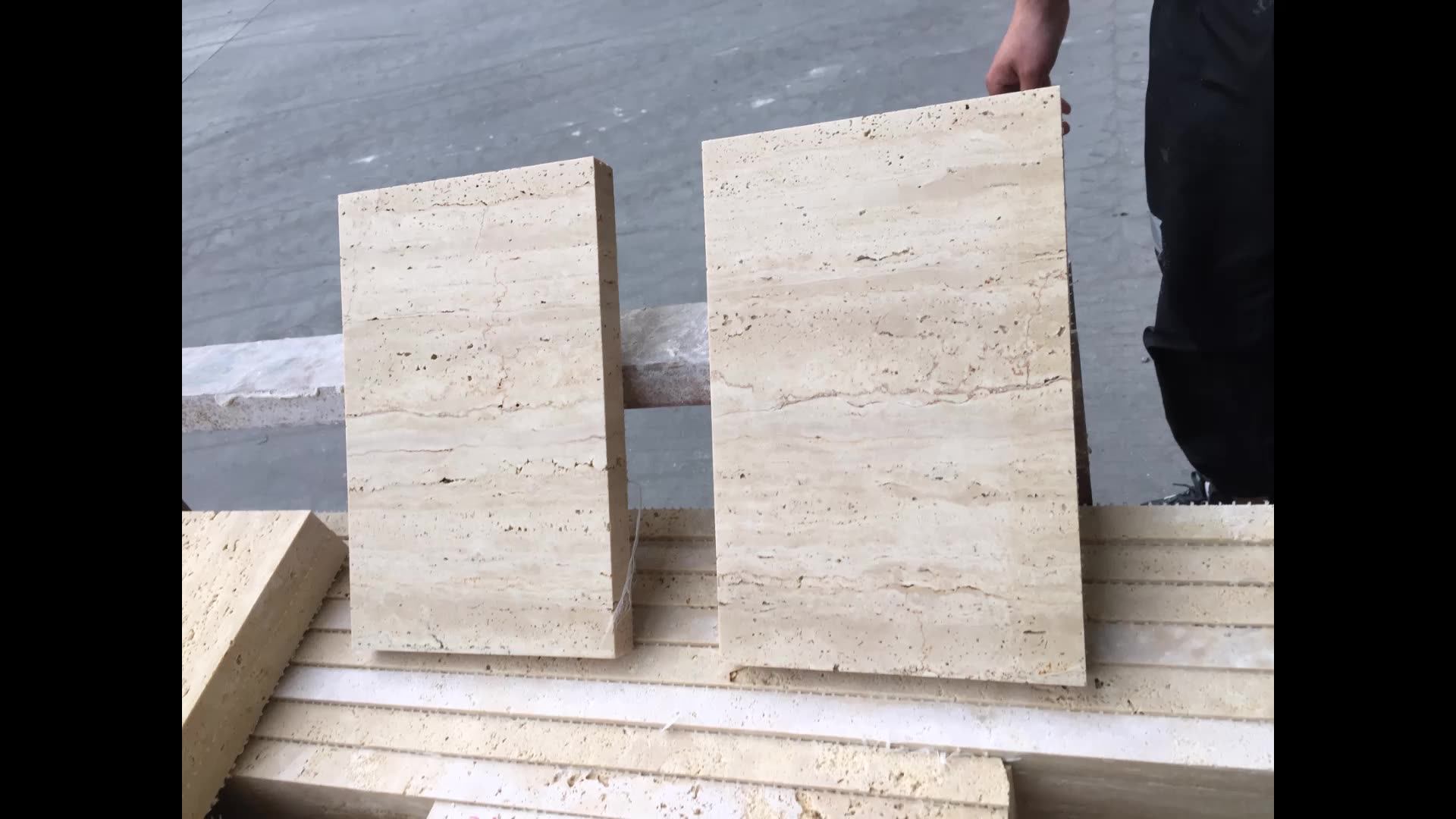 Unfilled Holes Nature Stone Honed Travertine Marble Edging Classic ...