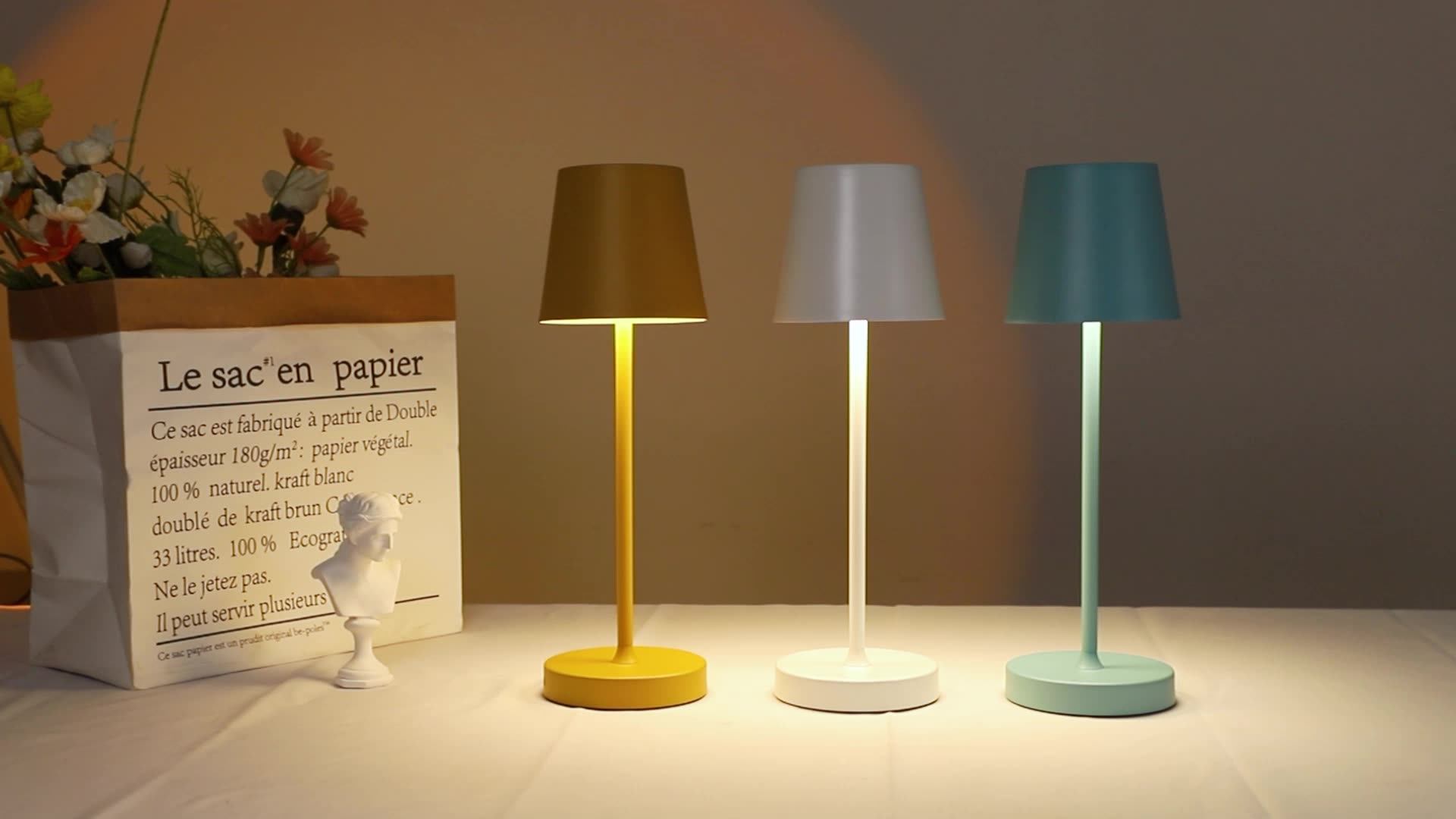 Luxury Cordless Rechargeable Aluminum Touch Sensitive Bedroom Beside ...