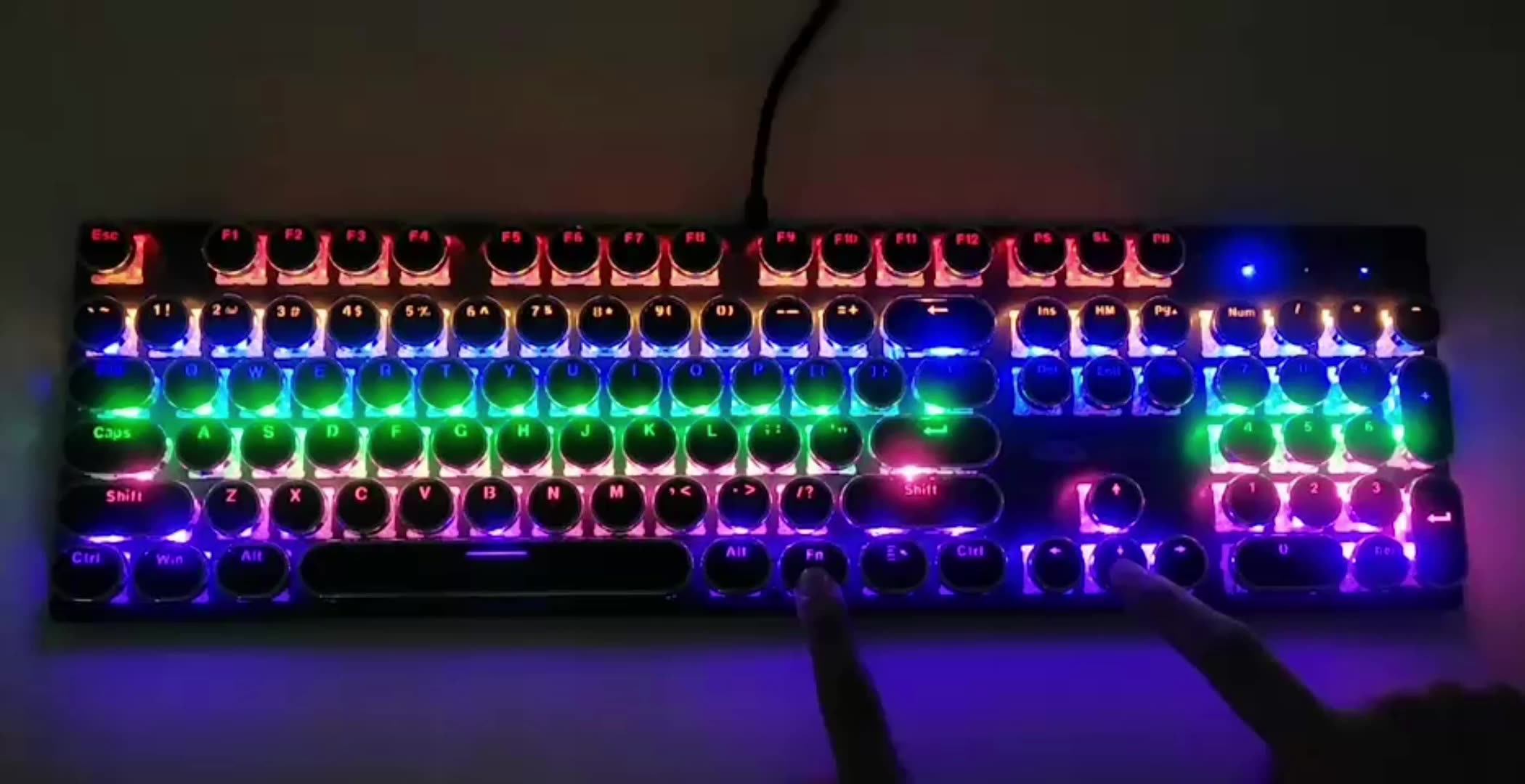 104 Key Keyboard Mechanical Feel Game Keyboards Waterproof Desktop ...