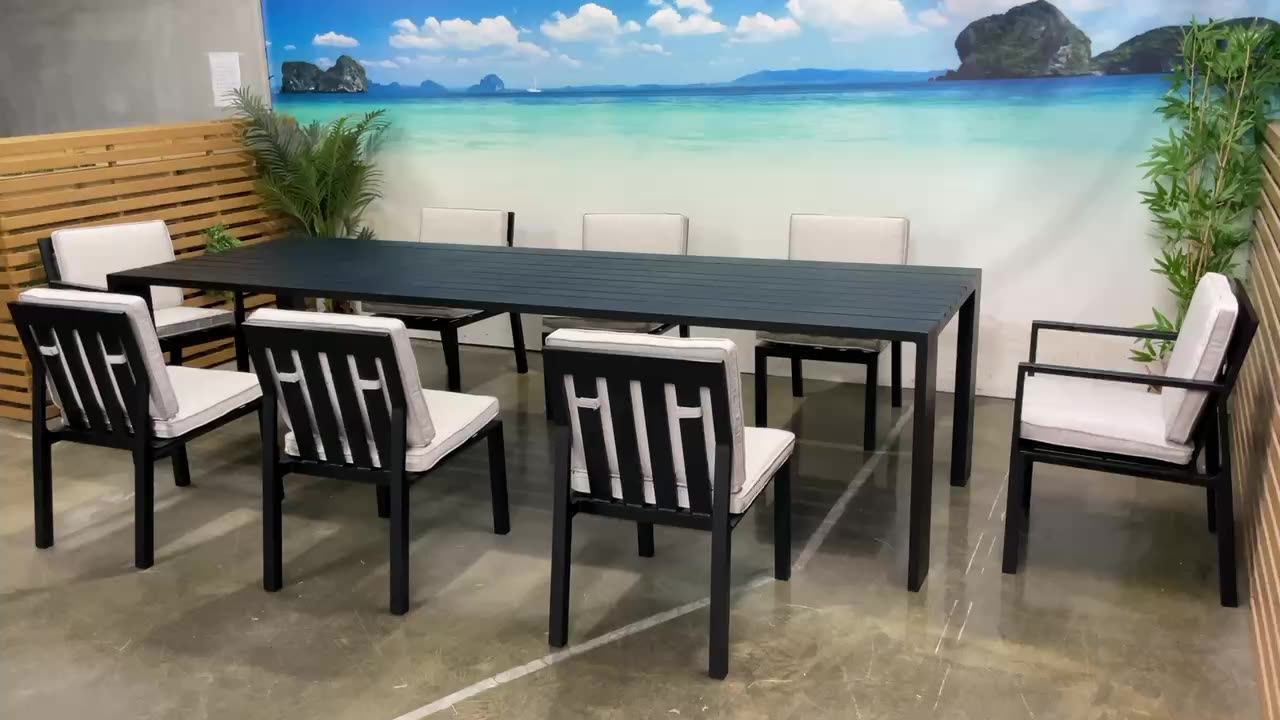 Aluminum Courtyard Villa Outdoor Dining Set Patio Metal Garden Table ...