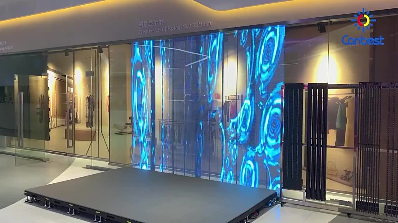 Transparent Video Wall Shop Window Facing Media Digital Signage Smd ...