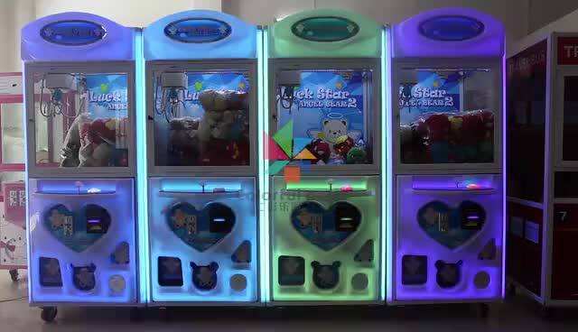 Teddy Bear Vending Arcade Coin Operated Claw Crane Machine Lucky Star ...