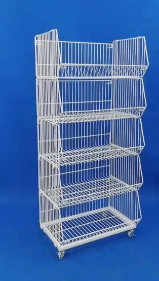 Multi Shelf Merchandise Storage Floor Standing Retail Promotion Metal ...