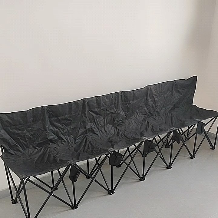 Portable Folding Bench Seat 6 Seater Collapsible Soccer Bench Portable ...