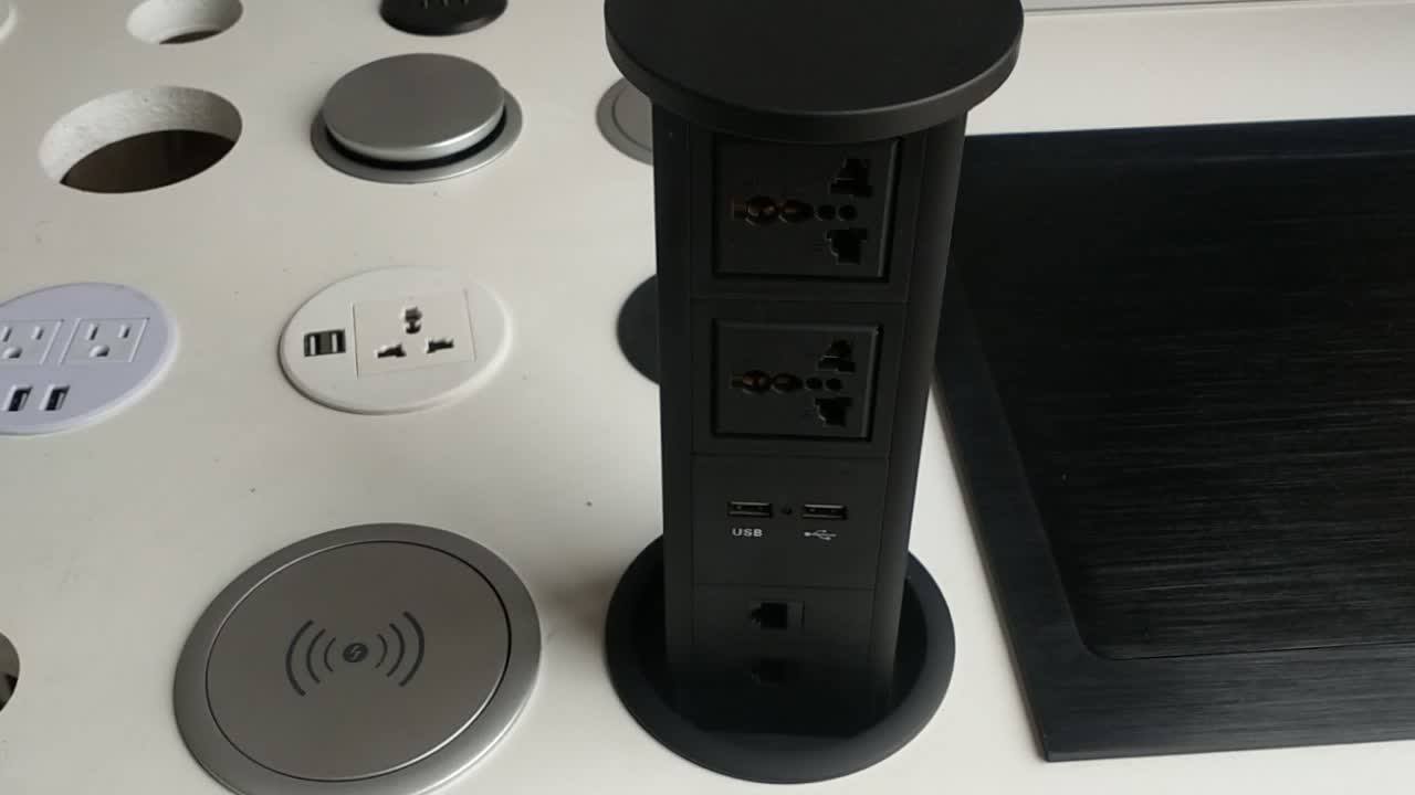 Automatic Pneumatic Hydraulic Tabletop Kitchen Pop Up Tower Socket With ...