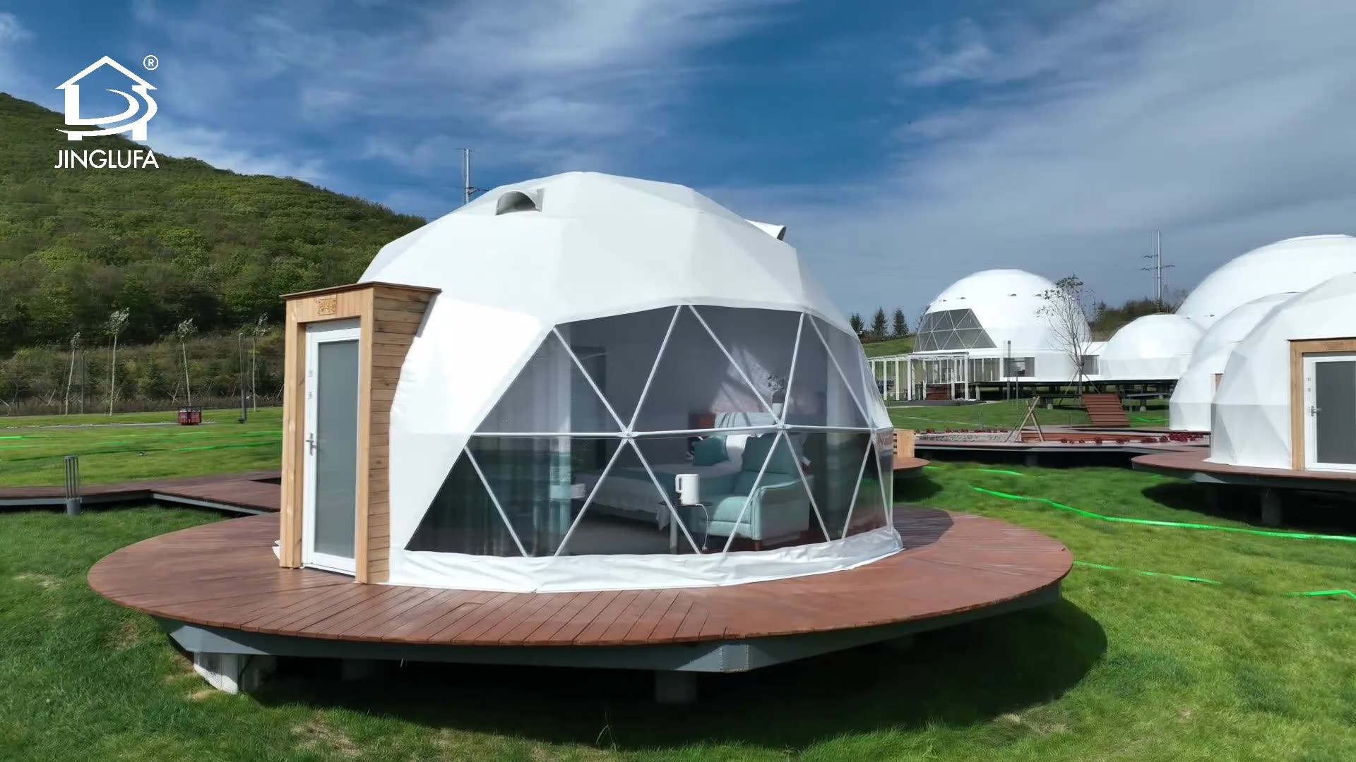 Outdoor Waterproof Pc Glamping Safari Round Geodesic Dome House Tent ...