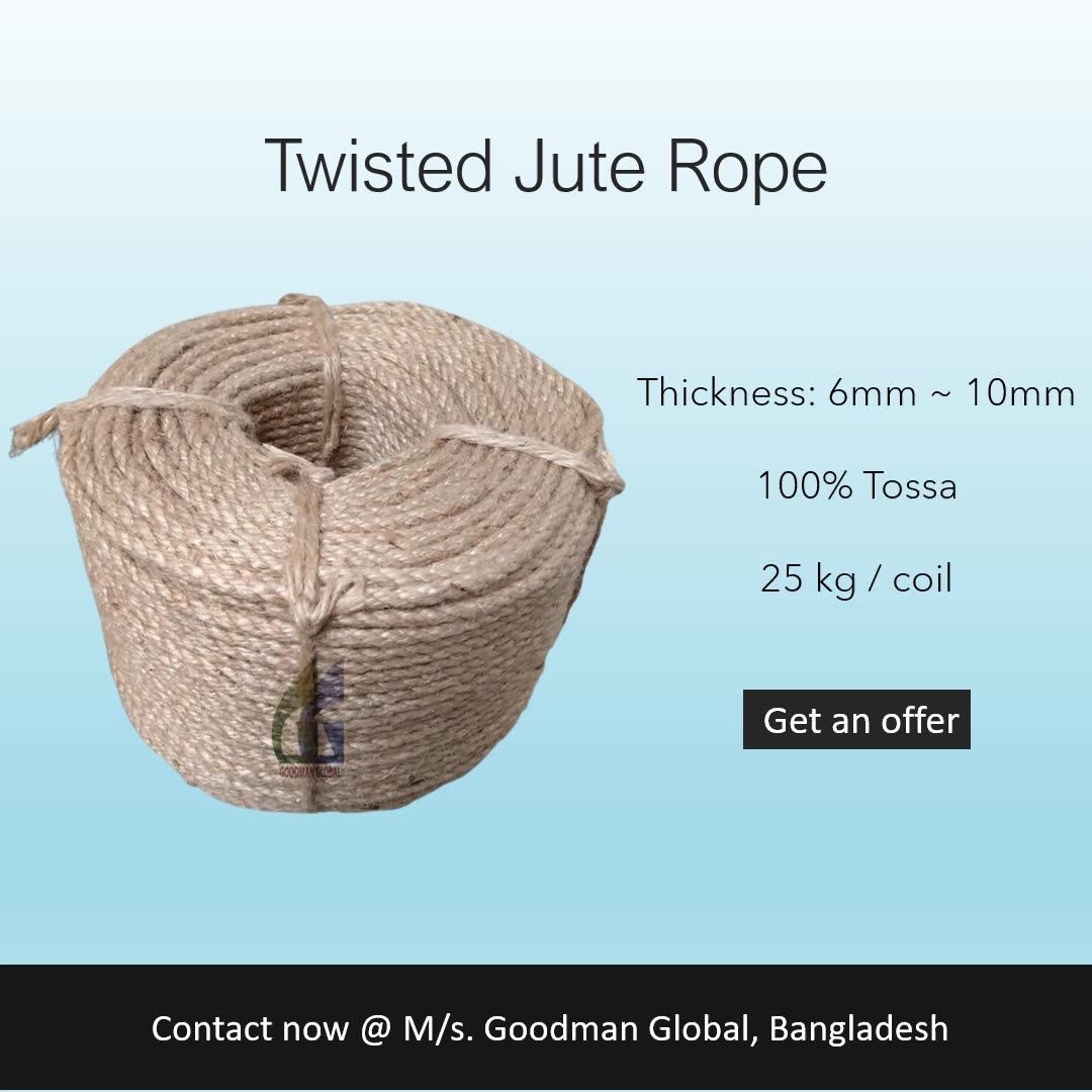 Jute Rope 6mm To 10mm Sacking Hessian Cb Quality 100 Percent Tossa ...