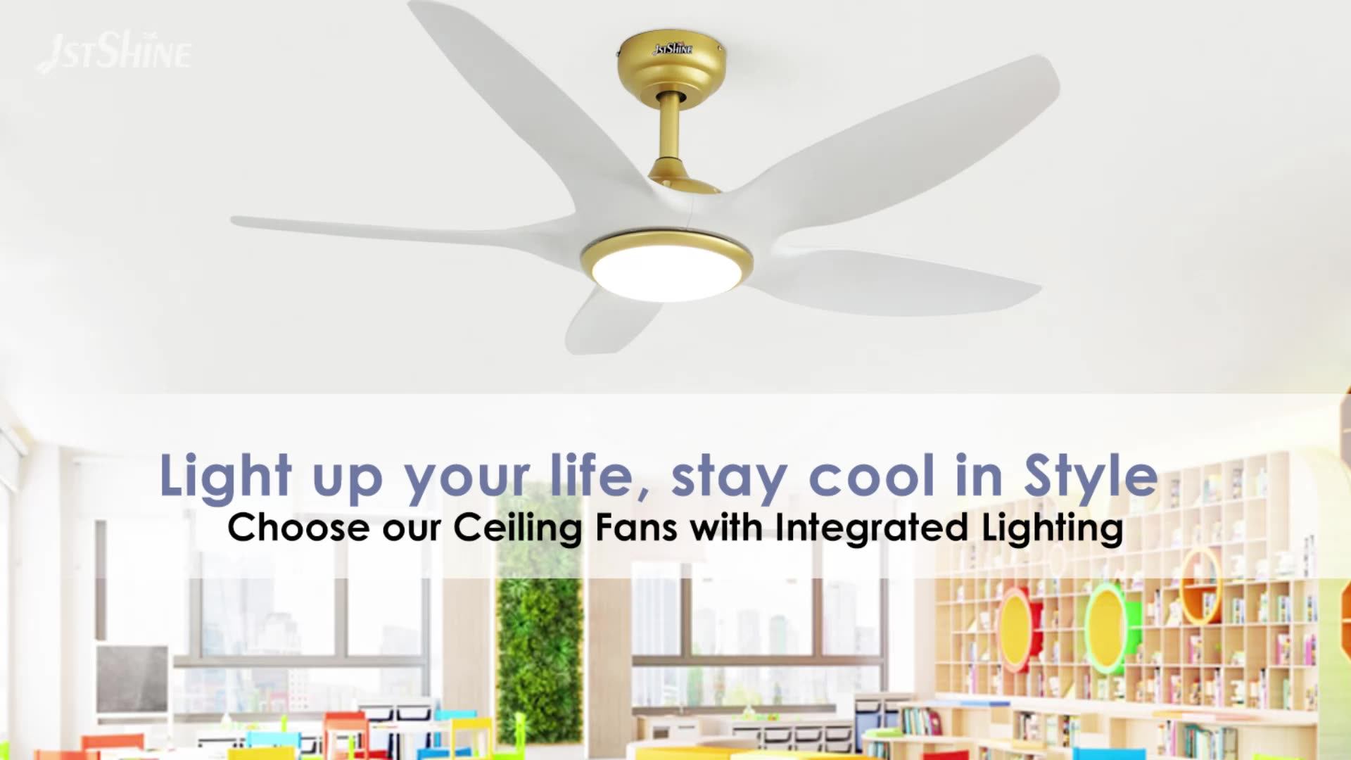 1stshine Led Ceiling Fan Decorative Led Lighting 60 Inches Plastic ...