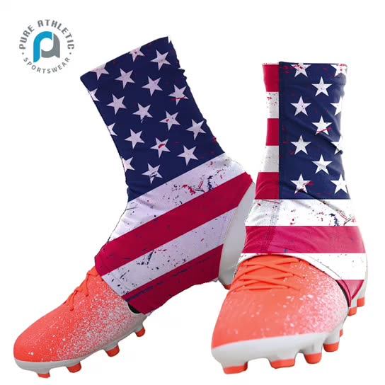 Pure Solid American Football Spat Sublimation Add Your Logo Custom Grey ...