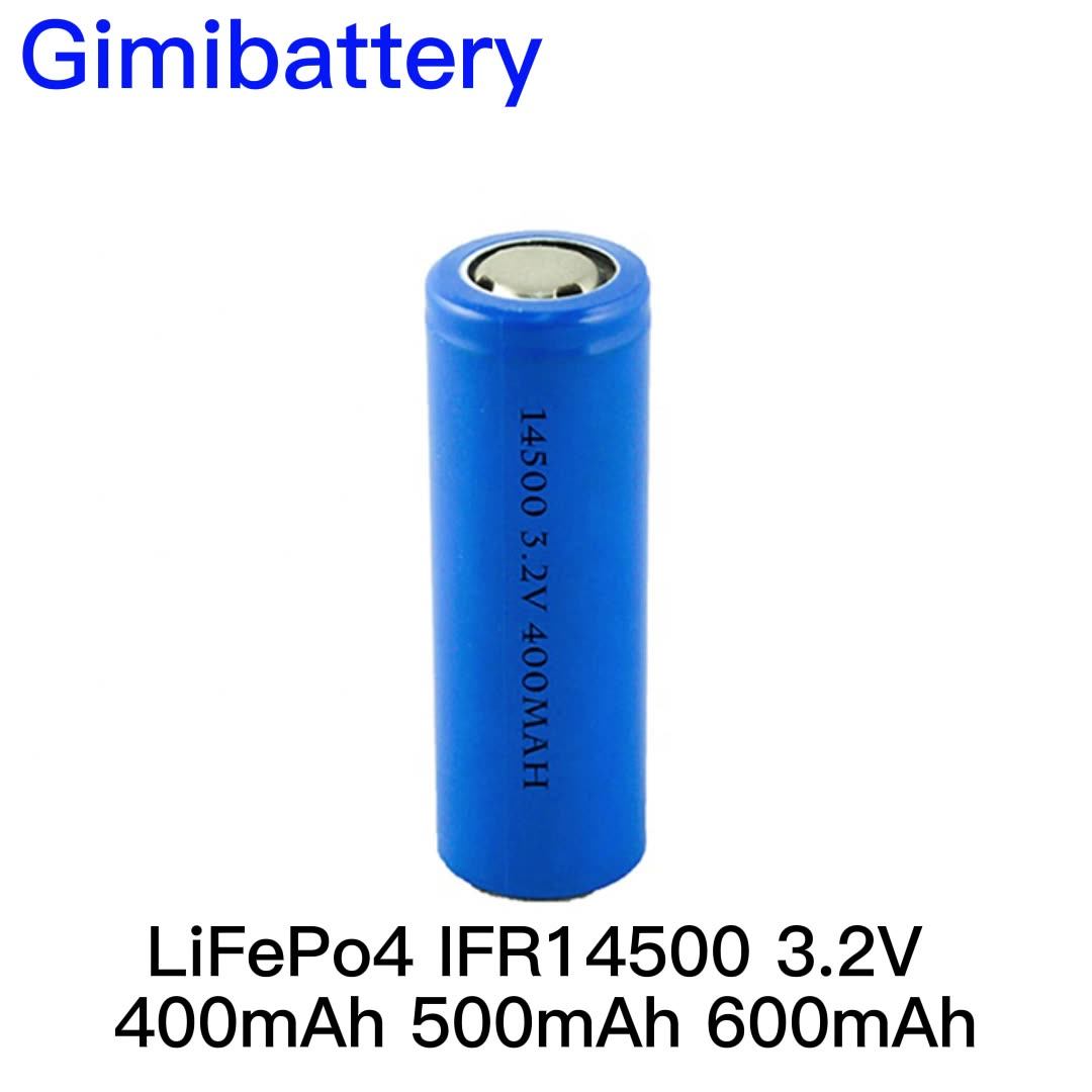 High Quality14500 Lifepo4 Cell Ifr14500 3.2v 500mah 600mah Lithium ...