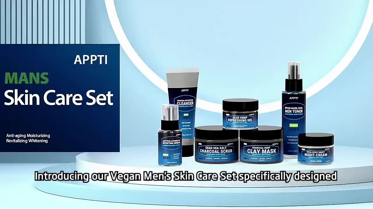 Vegan Men Personal Care Facial Cream Scrub Cleanser Toner Anti Acne ...