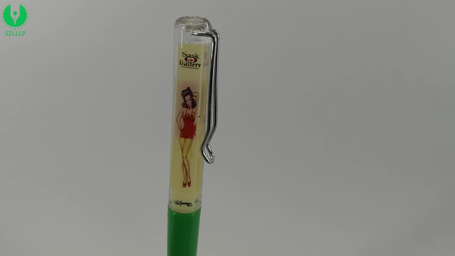 Customized Novelty Liquid Floating Aqua Strip Pen,Floater Ball Pen ...
