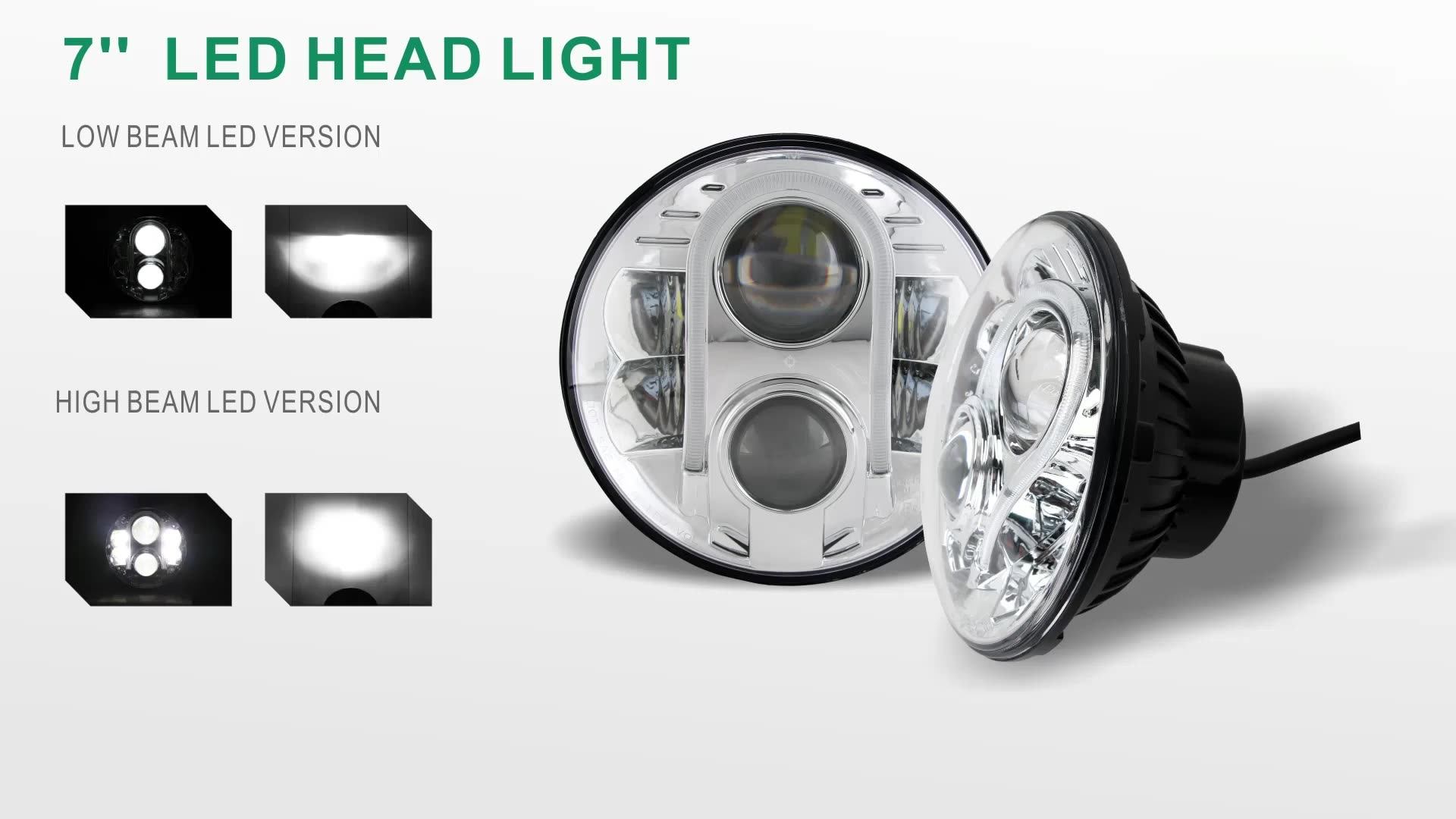 7inch 80w Led Jeeps Headlight Driving Lights Car Accessories Auto ...