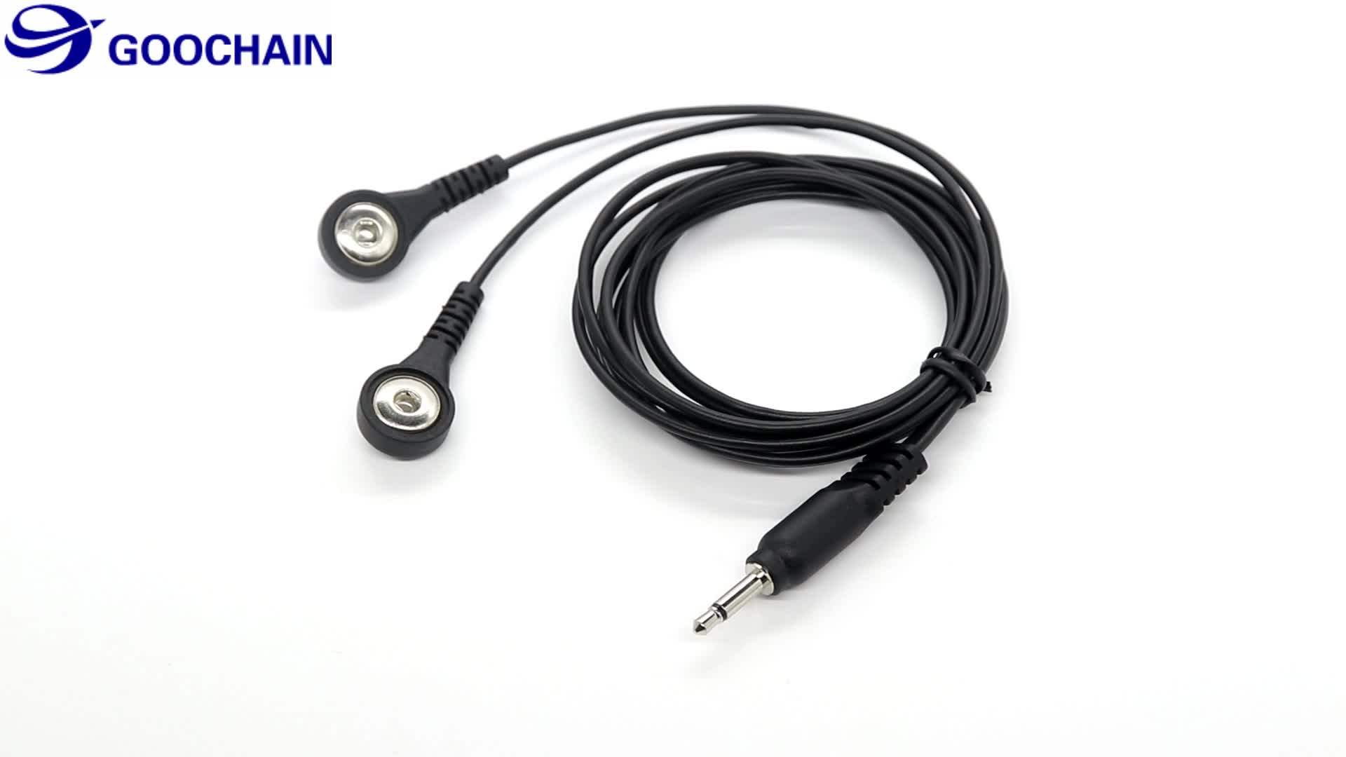 3.5mm / 4.0mm Male Electrode Snap To Female Snap Cable For Tens Ems ...