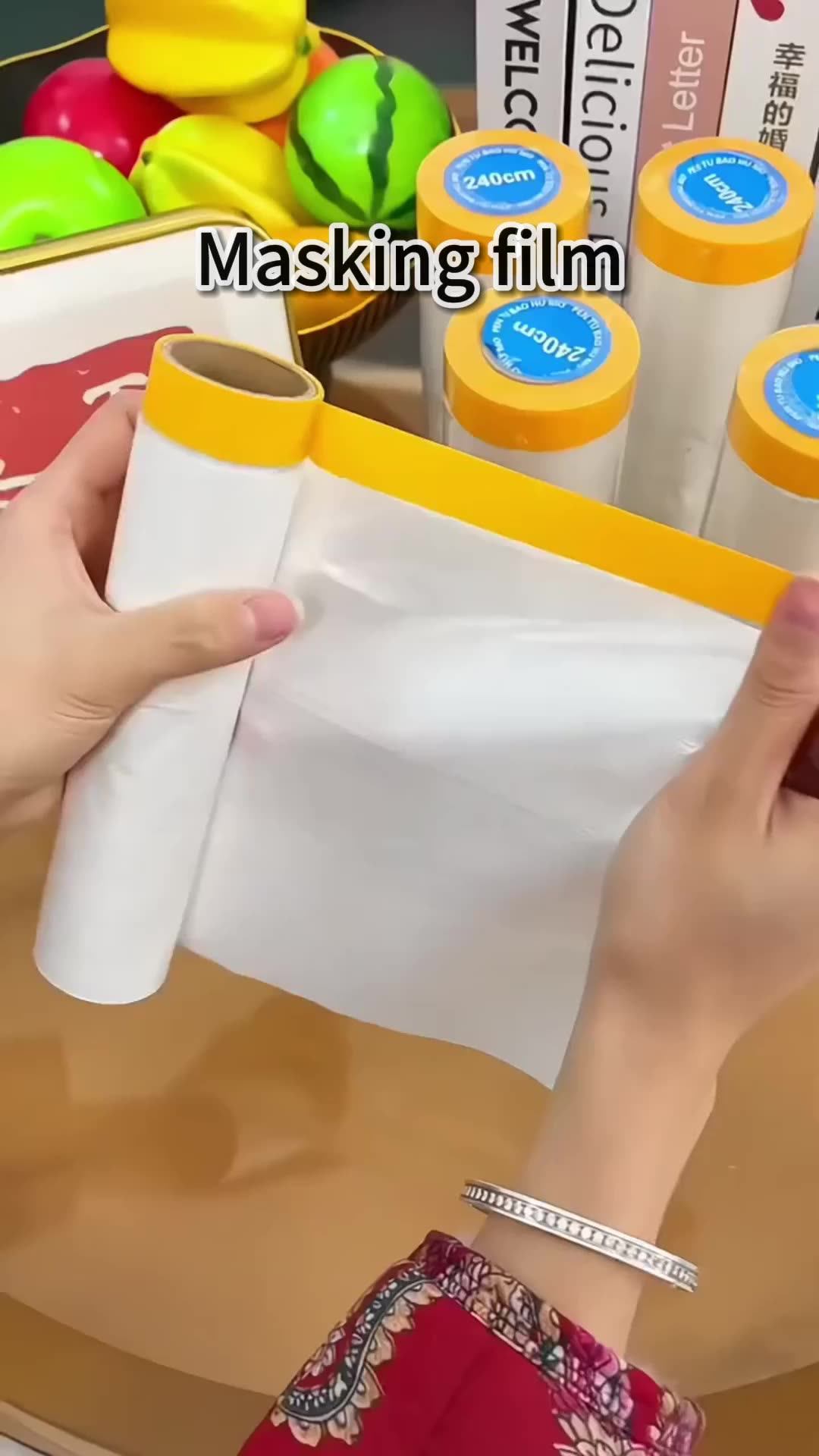 High Quality Protective Plastic Masking Film Roll For Use In Painting ...