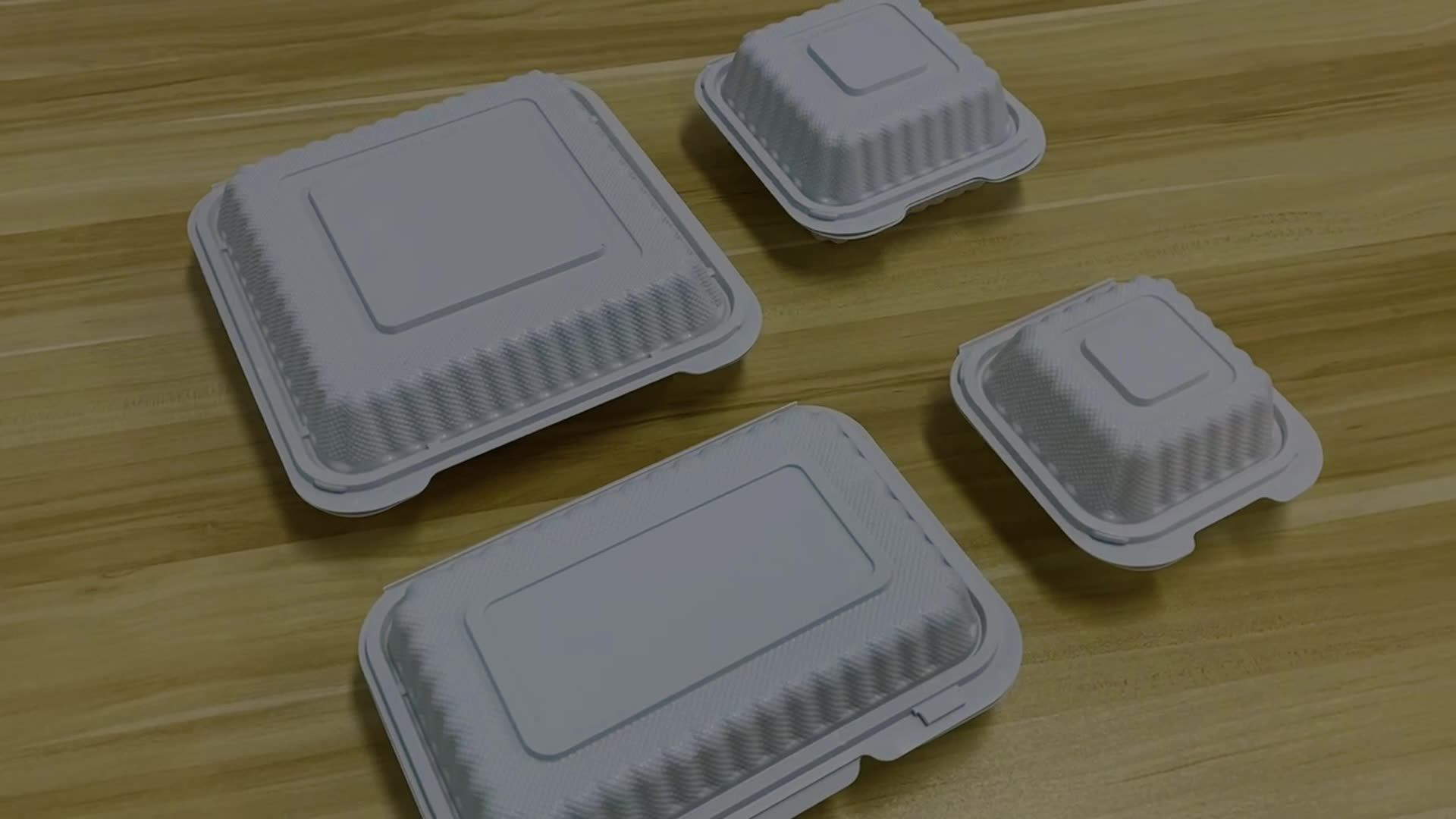 2 Compartment Clamshell Takeaway Lunch Box Hinged Lid White Meal Prep ...