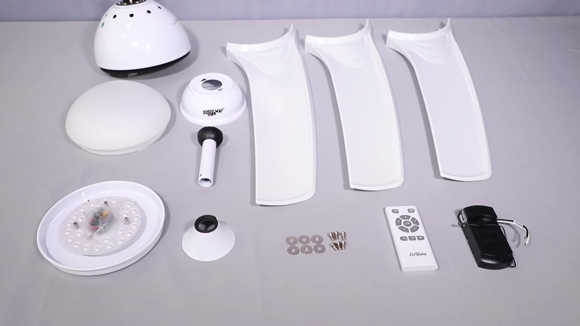 1stshine Ceiling Fan 3 Speeds Remote Control 3 Abs Plastic Blades Large ...