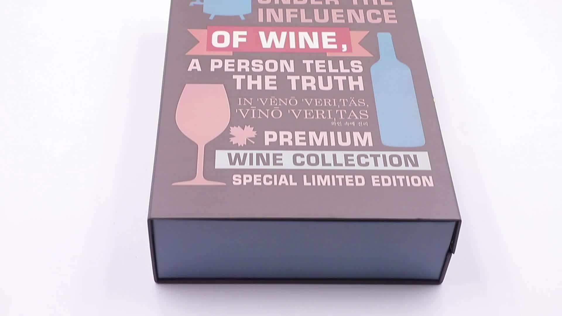 Luxury Custom Red Wine Gift Packaging Two Glass Bottle Paper Cardboard ...