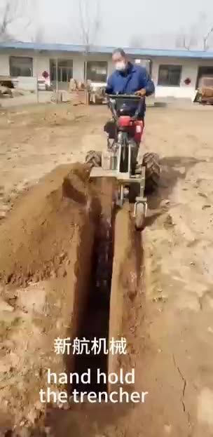 Trencher Ditcher Single Double Chain Ditch Digging Machine Hand-plush ...