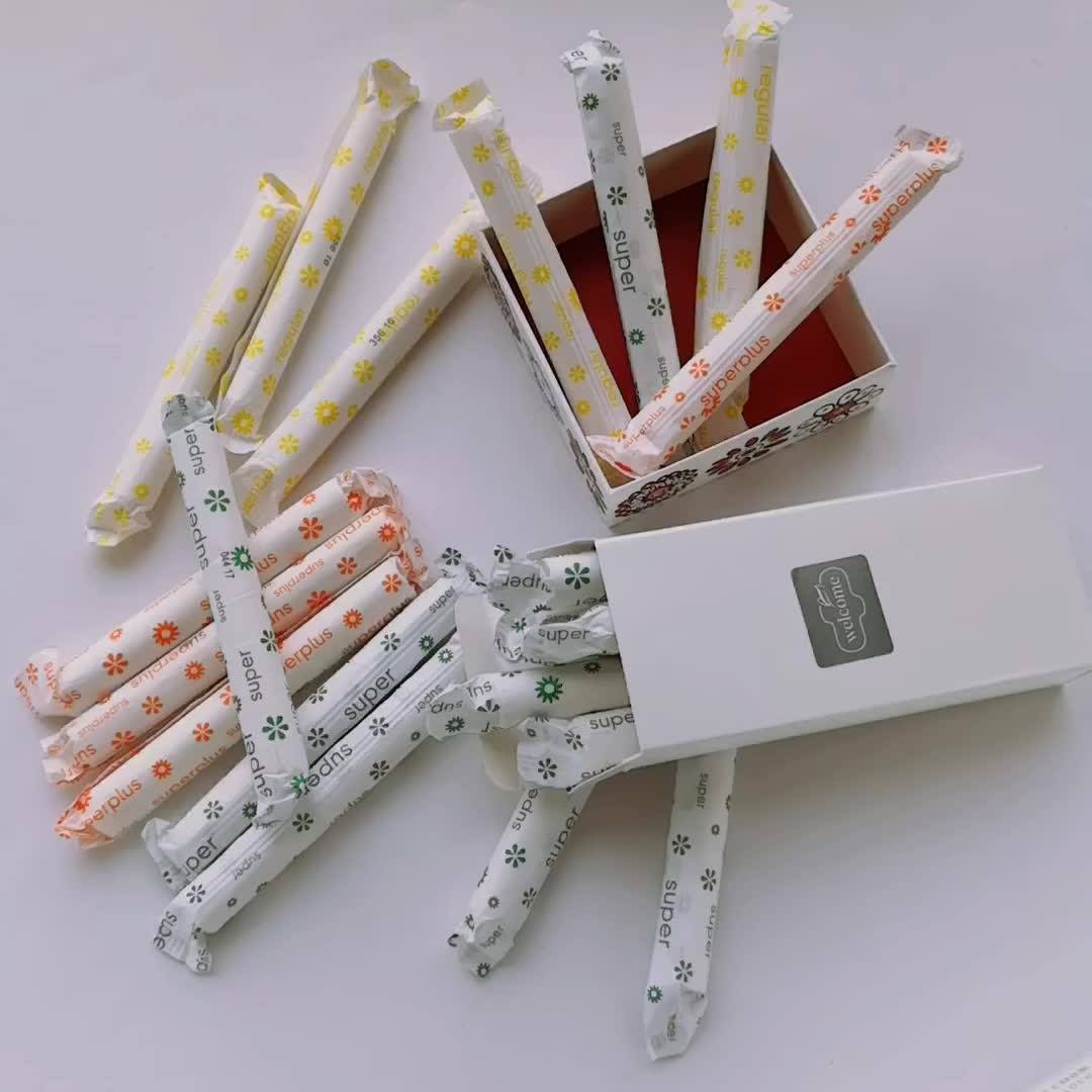 Private Label Certified 100% Organic Cotton Used Tampon,Light Regular ...