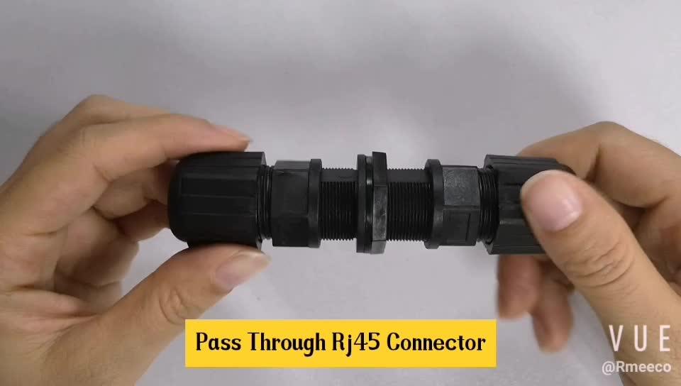 Ip67 Rj45 Pass Feed-through Cable Gland 8 Way Connector - Buy Cat 5 ...