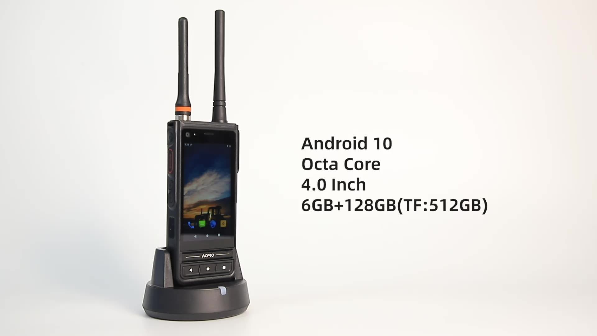 Aoro 4g/5g Android 10 Dmr Uhf Vhf Dual-band Rugged Smart Walki Talki ...
