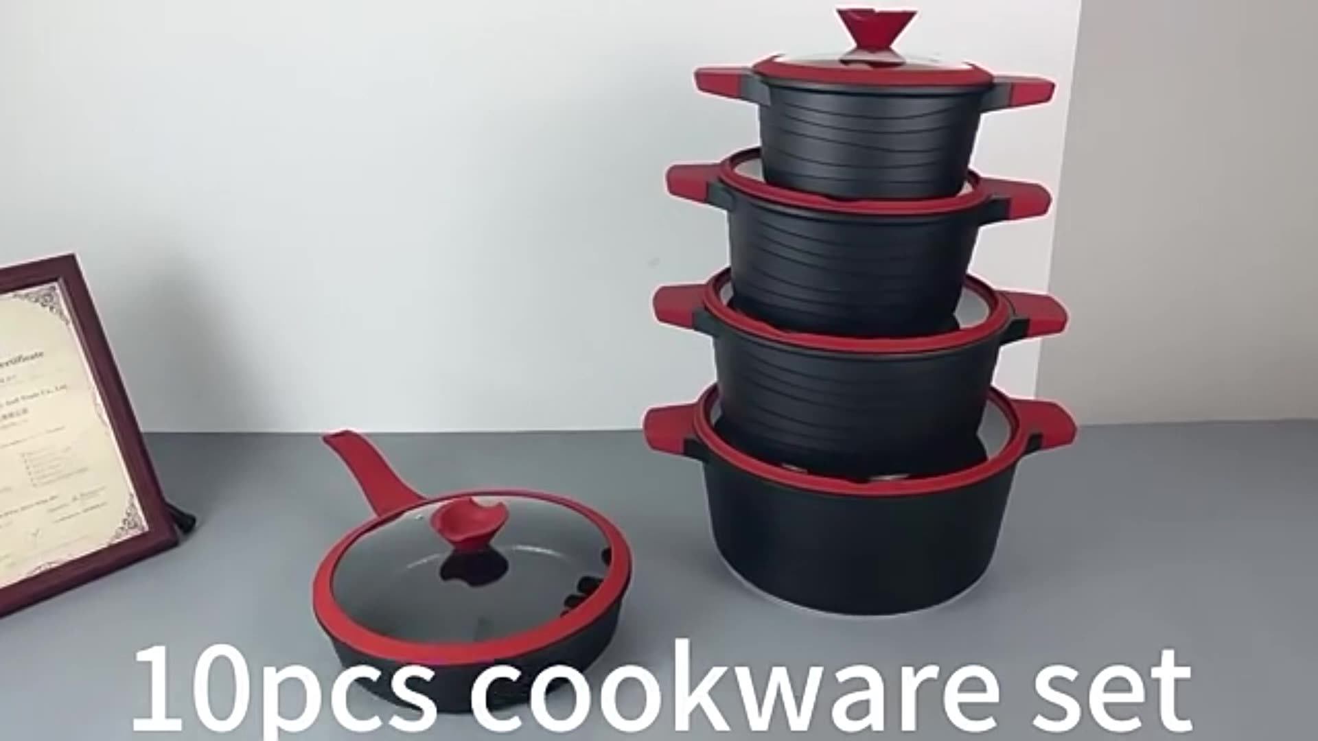 New Design Forged Aluminum Cookware Set With Removable Handle Silicone ...