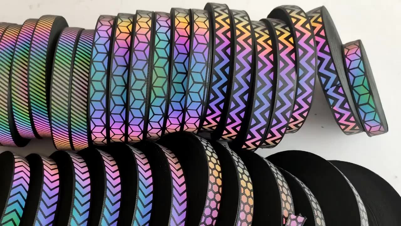 High Visibility Fluorescent Black Cotton Reflective Tape Reflective ...