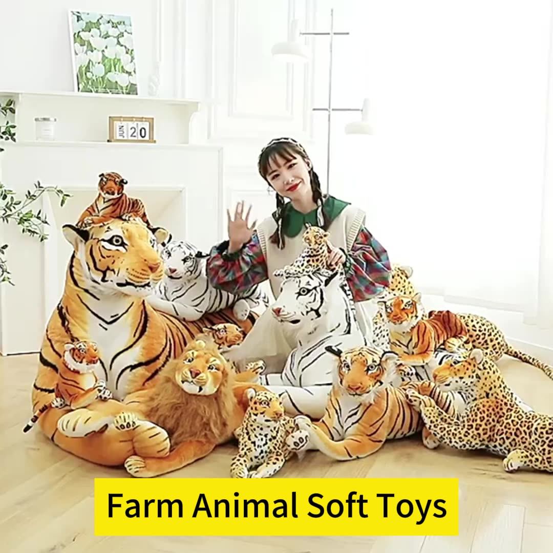 Lifelike Soft Plushies Peluche Zoo Wild Animal Toys Plush Leopard Lion ...