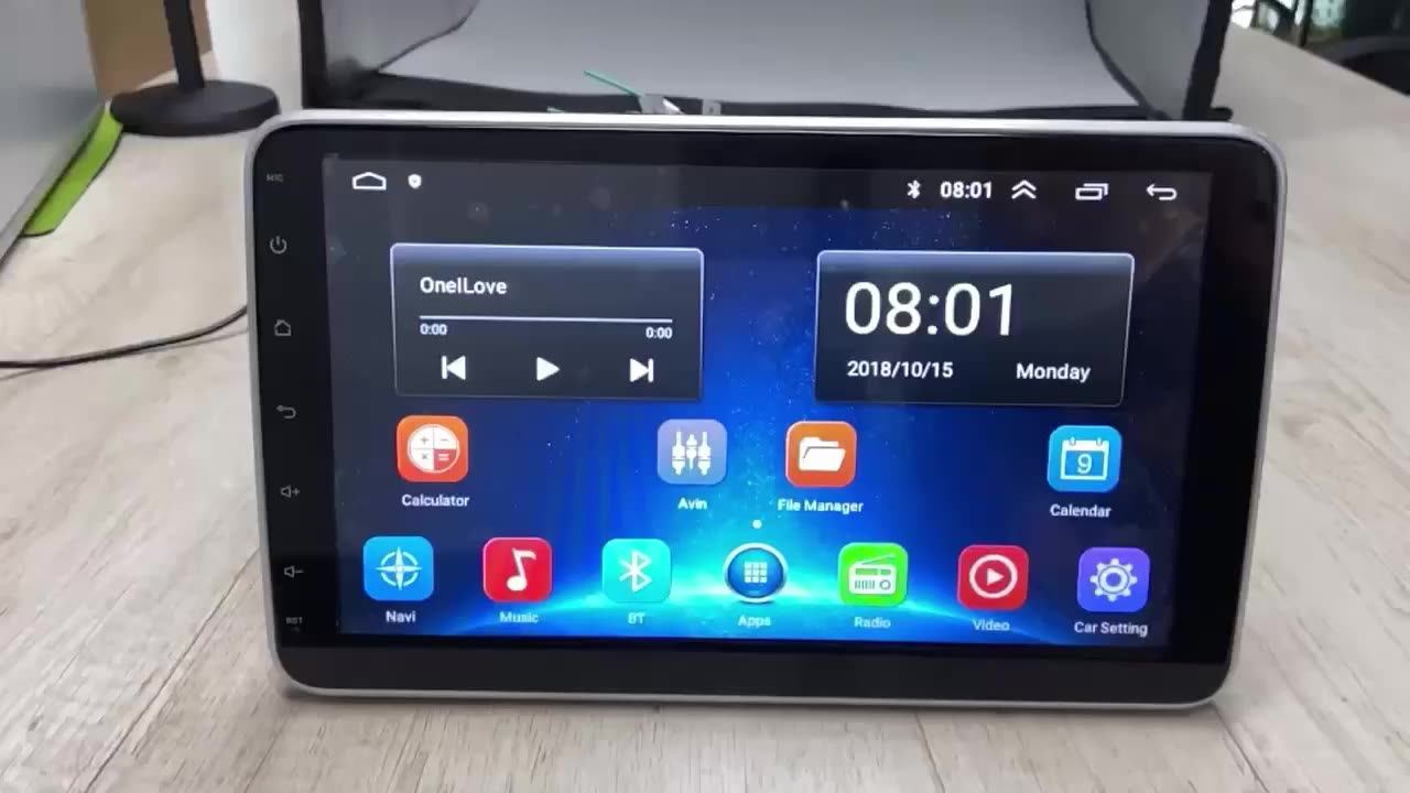 10 Inch Touch Screen Car Player 1 Din Stereo Audio Retractable Pioneer ...