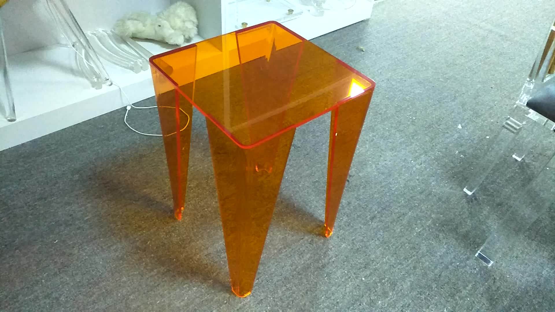 Orange Acrylic Plastic Sofa Side Table For Living Room - Buy Plastic Side Table,Side Coffe Table ...
