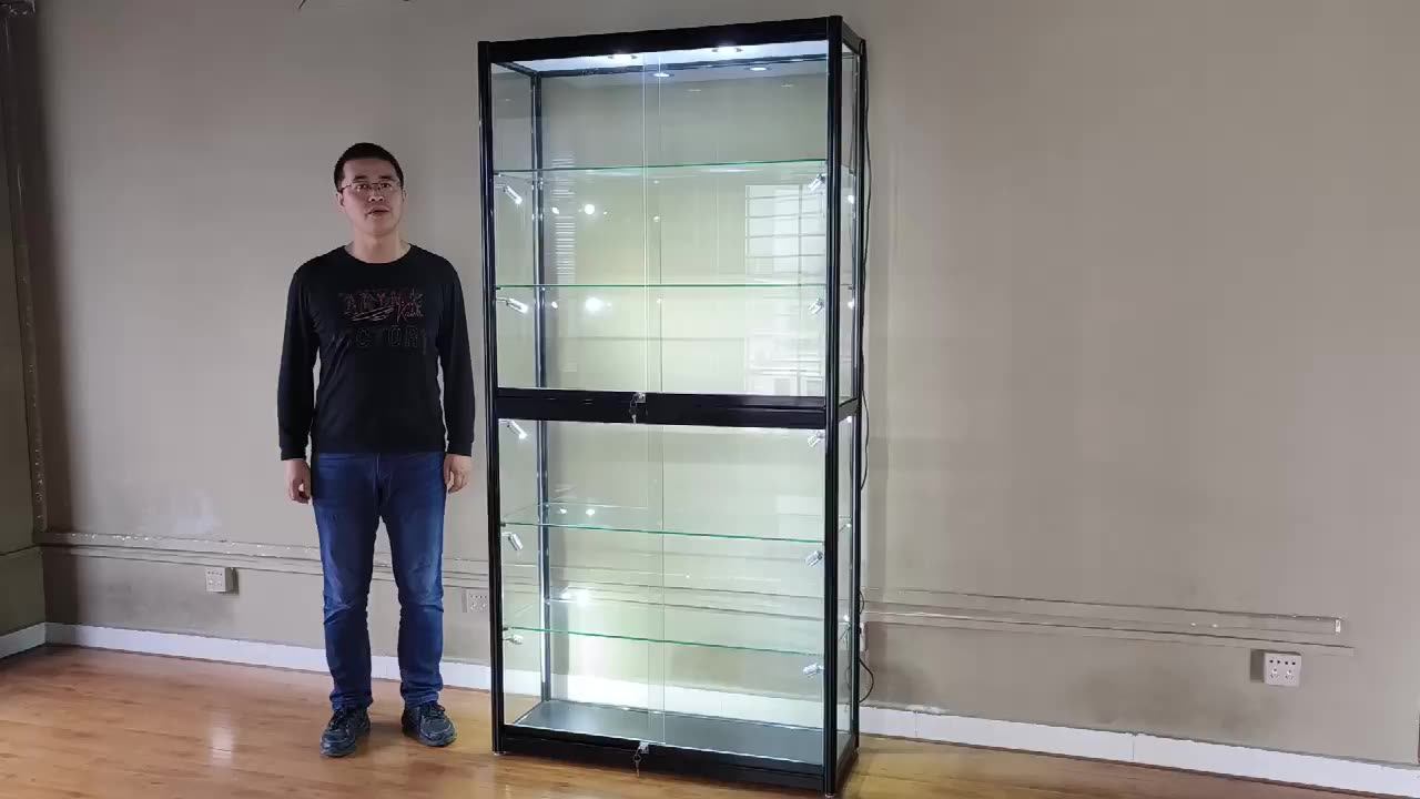 Lockable Aluminum Glass Display Case With Adjustable Shelves Design ...