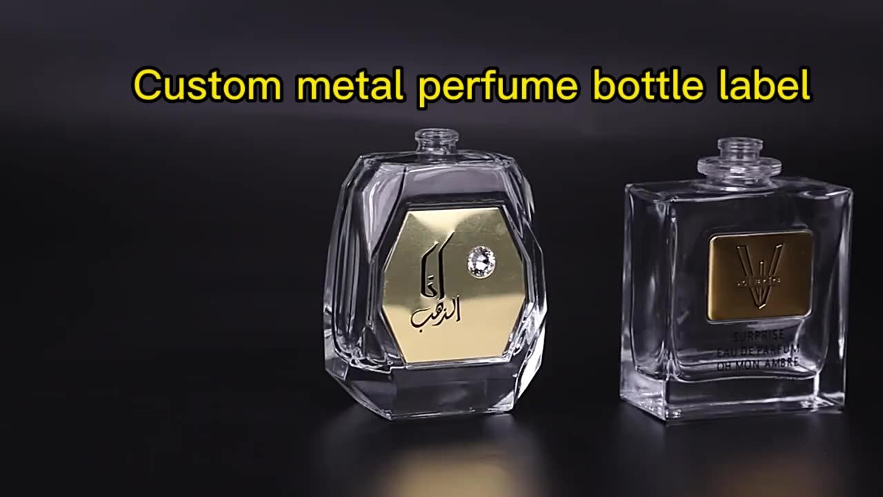 Custom Aluminum Bottle Metal Sticker Adhesive 3d Engraved Metallic ...