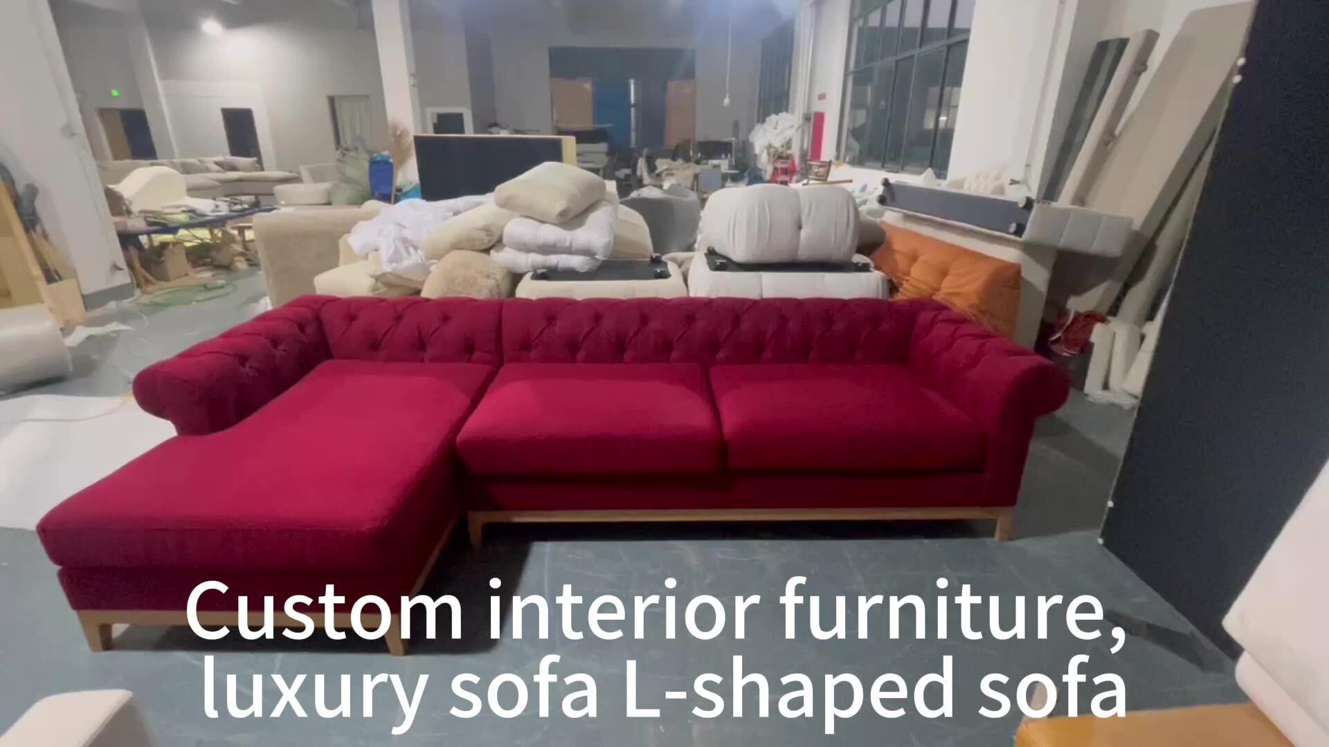 Luxury High Gauge Sinuous L Shaped Furniture Retro Meets Look Tufting ...
